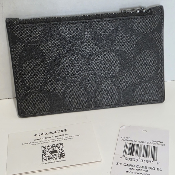 Coach | Bags | Coach Zip Card Case Colorblock Signature Canvas Nwt ...